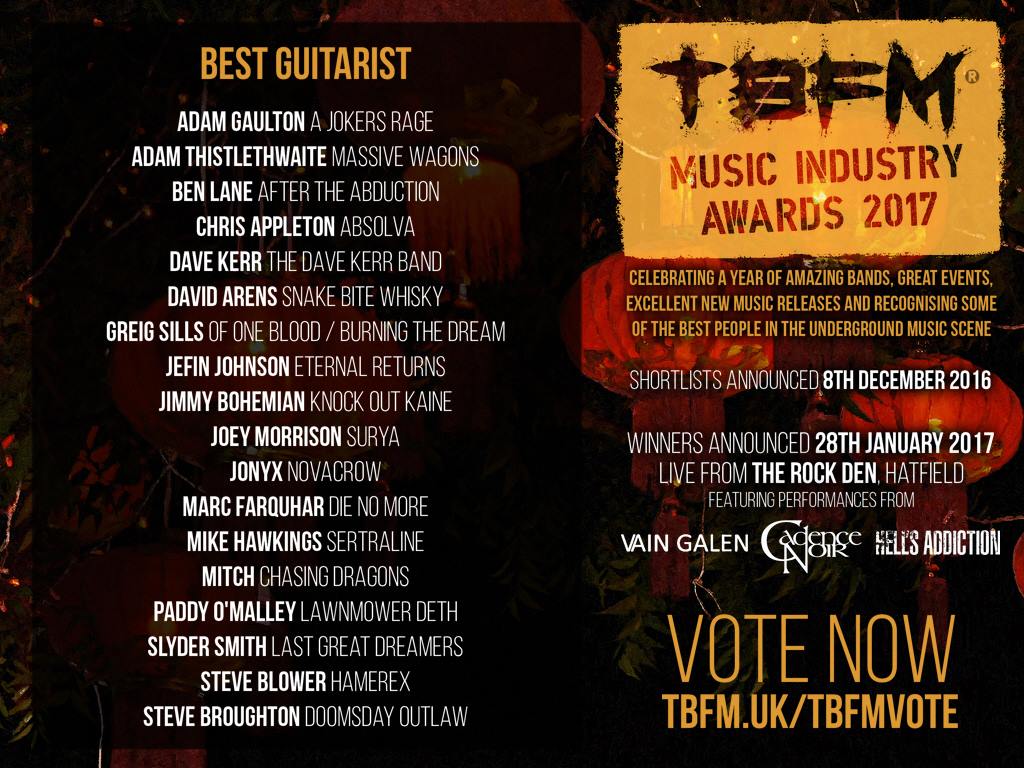 Steve Nominated In TBFM Awards. Vote Now! – Hamerex